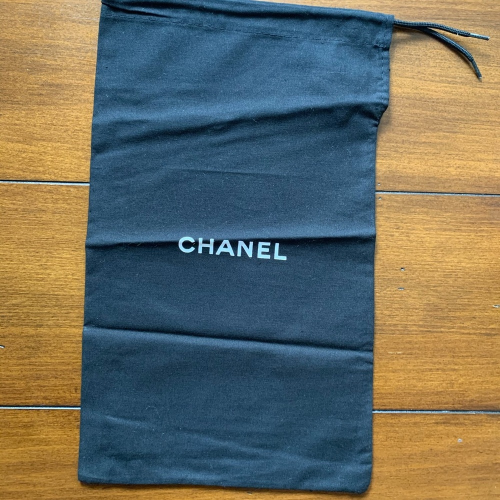 Chanel Logo Black Drawstring Dust Storage Bag - Gem